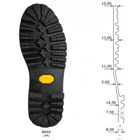 Semelle Vibram 1012 Coloris VIBRAM Noir 09 Pointure 1 35 / 36